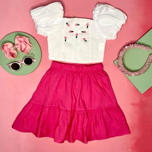 CONJUNTO FEM CROPPET BORDADO | Loja